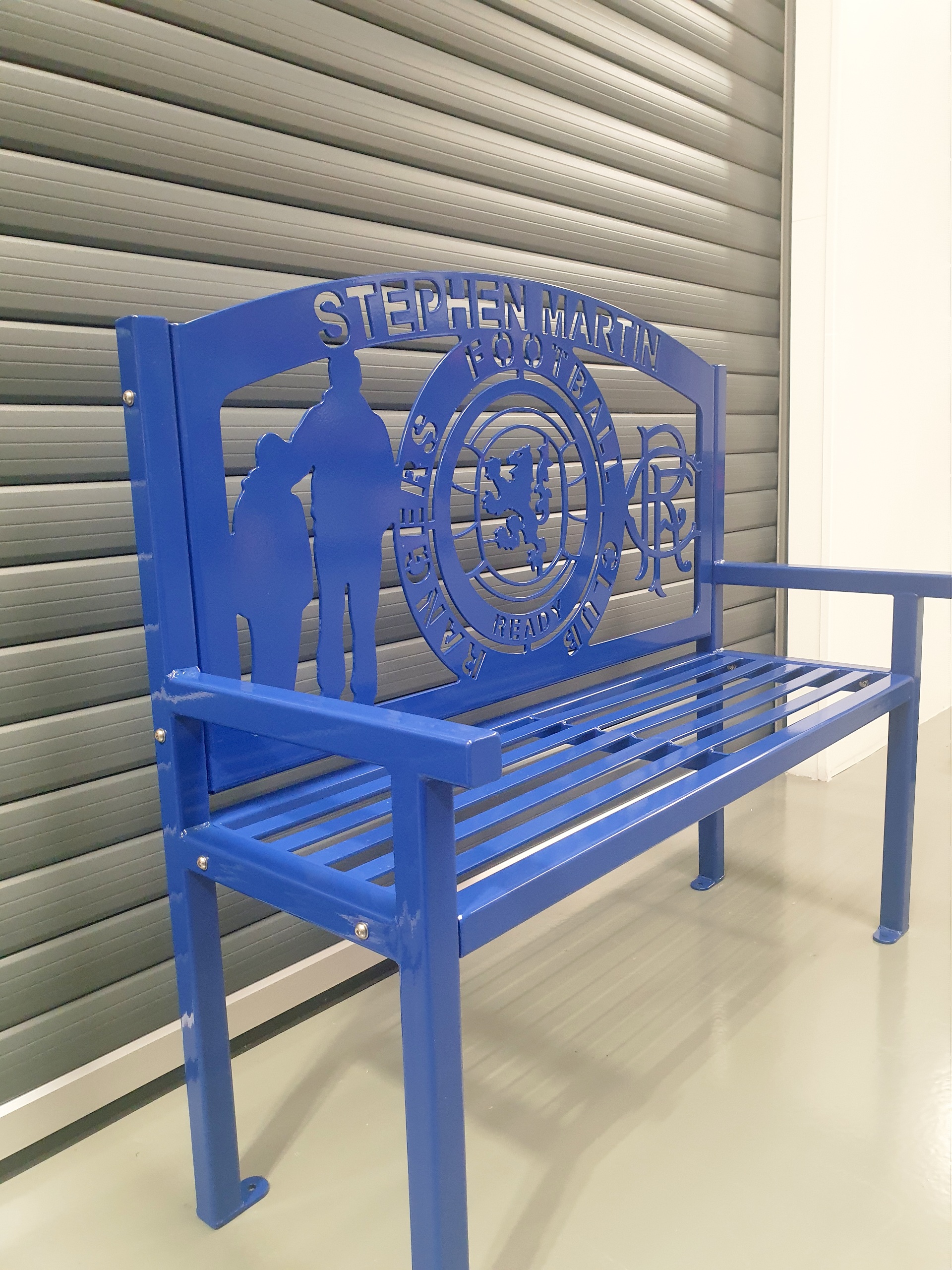 Sports Benches - custom laser cut steel sports themed benches